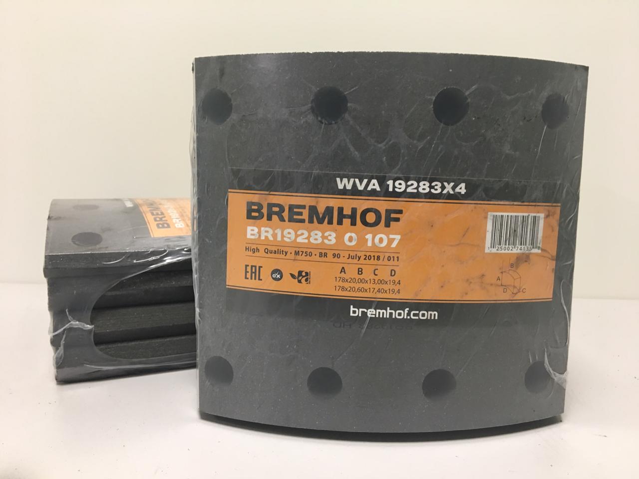 Купить 19283 0 107 HD ТОРМОЗНЫЕ НАКЛАДКИ (BREMHOF) СТ. (420x178) (93251 ...